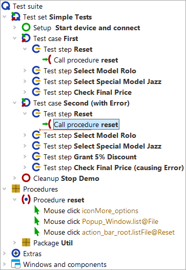 Manual creation of procedures | QF-Test Tutorial